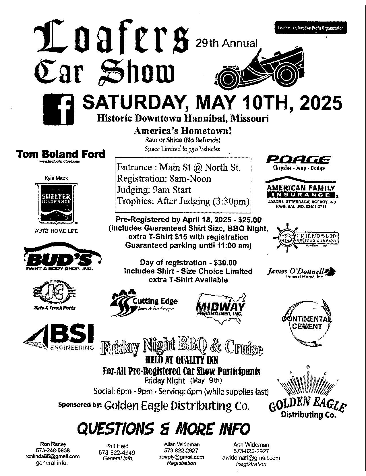 5-10-2025 Loafers Flyer 2025 Hannibal, MO-page-001 - CarShowNationals.com