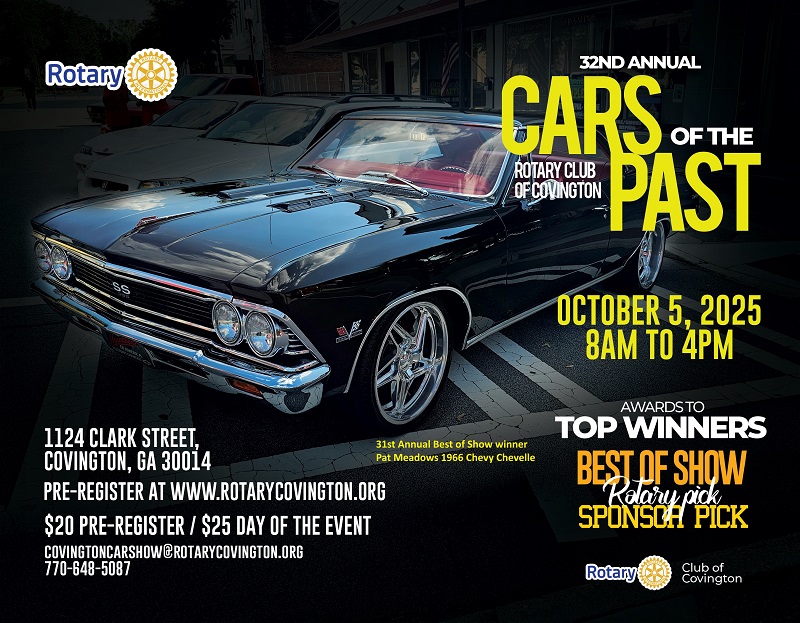 10-5-2025 32nd 2025 Car Show Flyer Covington, GA - CarShowNationals.com