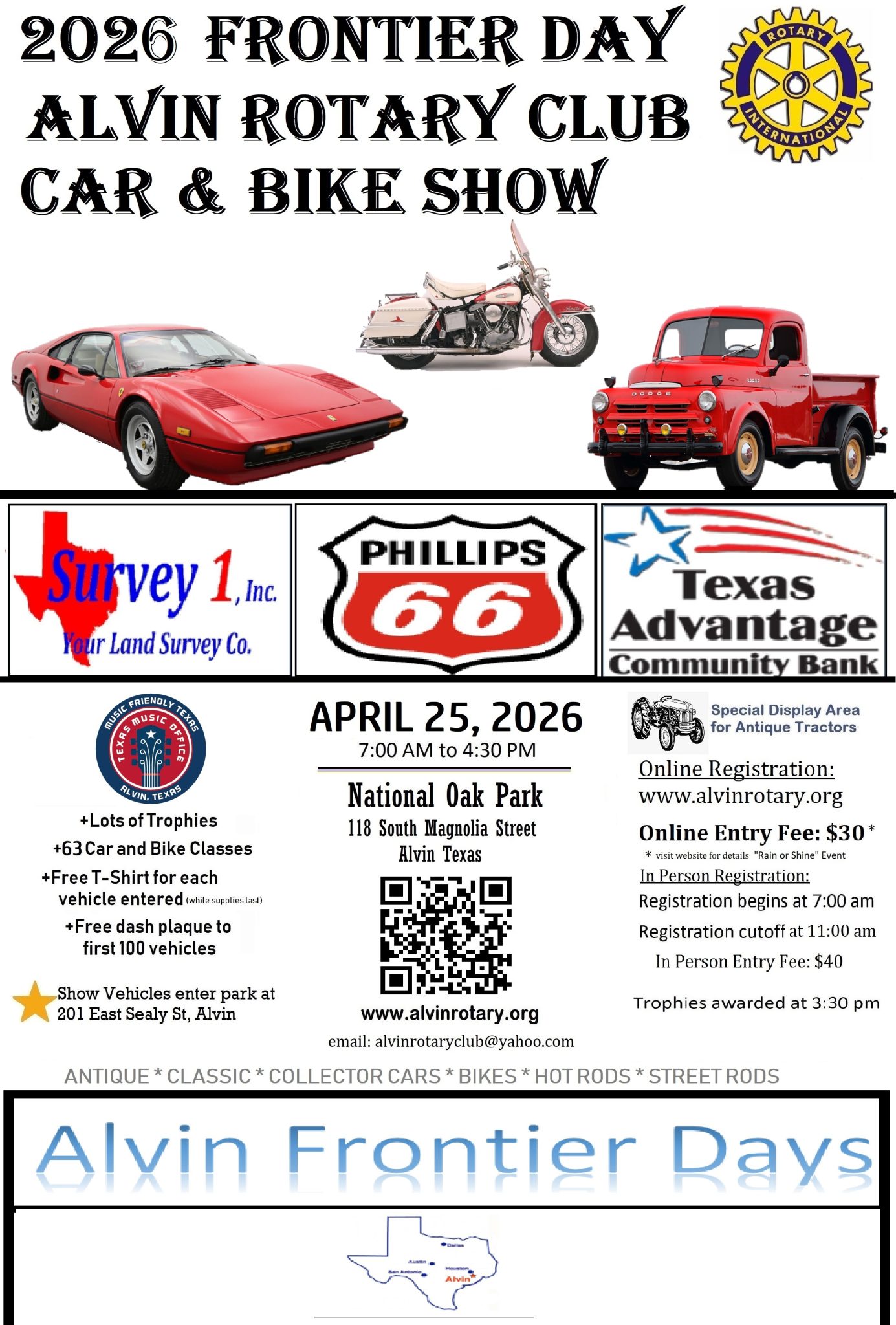4-25-2026 Alvin-Rotary-Frontier-Day-Car-Show-2026 Alvin, TX ...