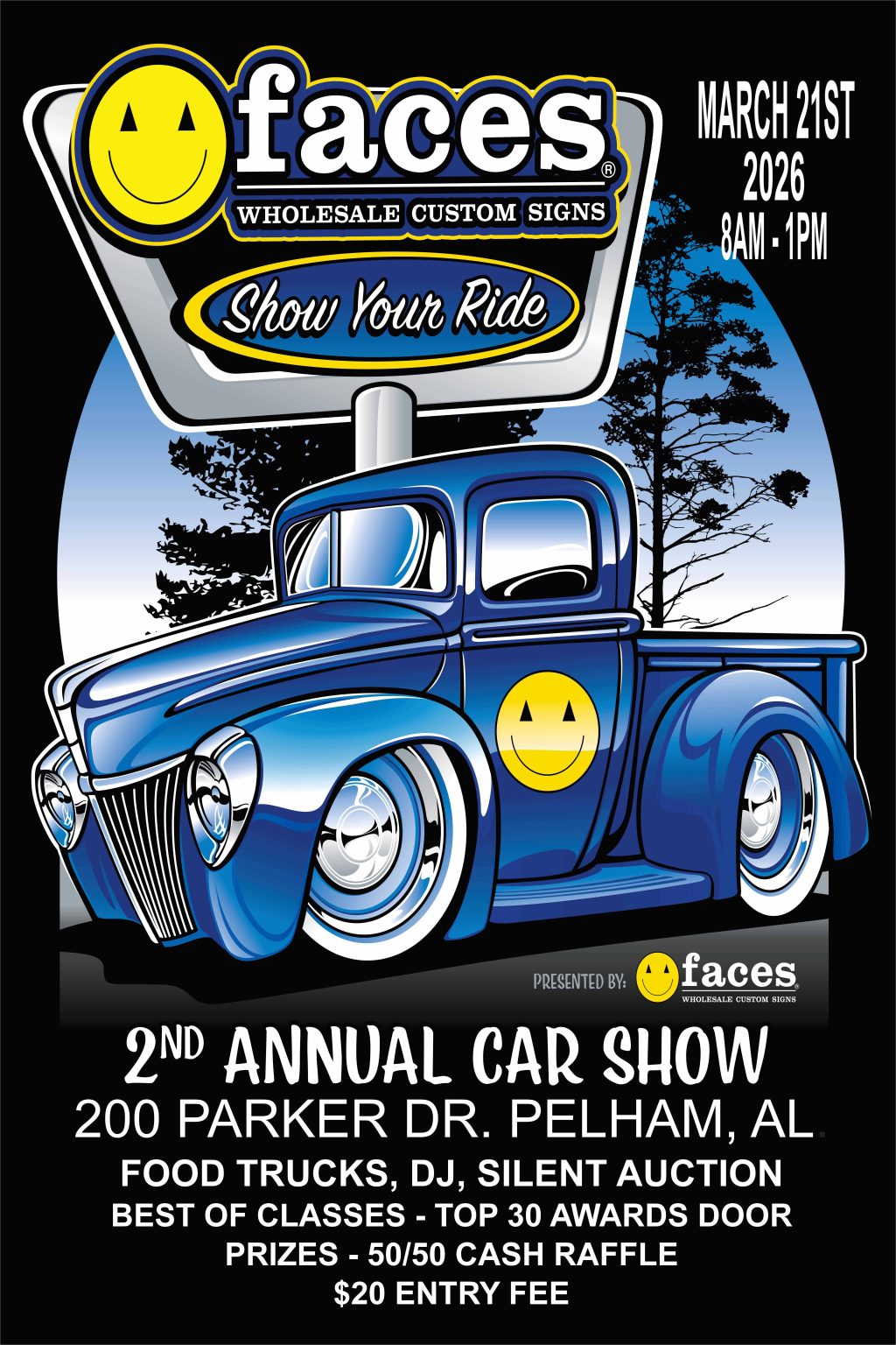 3-21-2026 CAR SHOW POSTER Pelham, AL - CarShowNationals.com