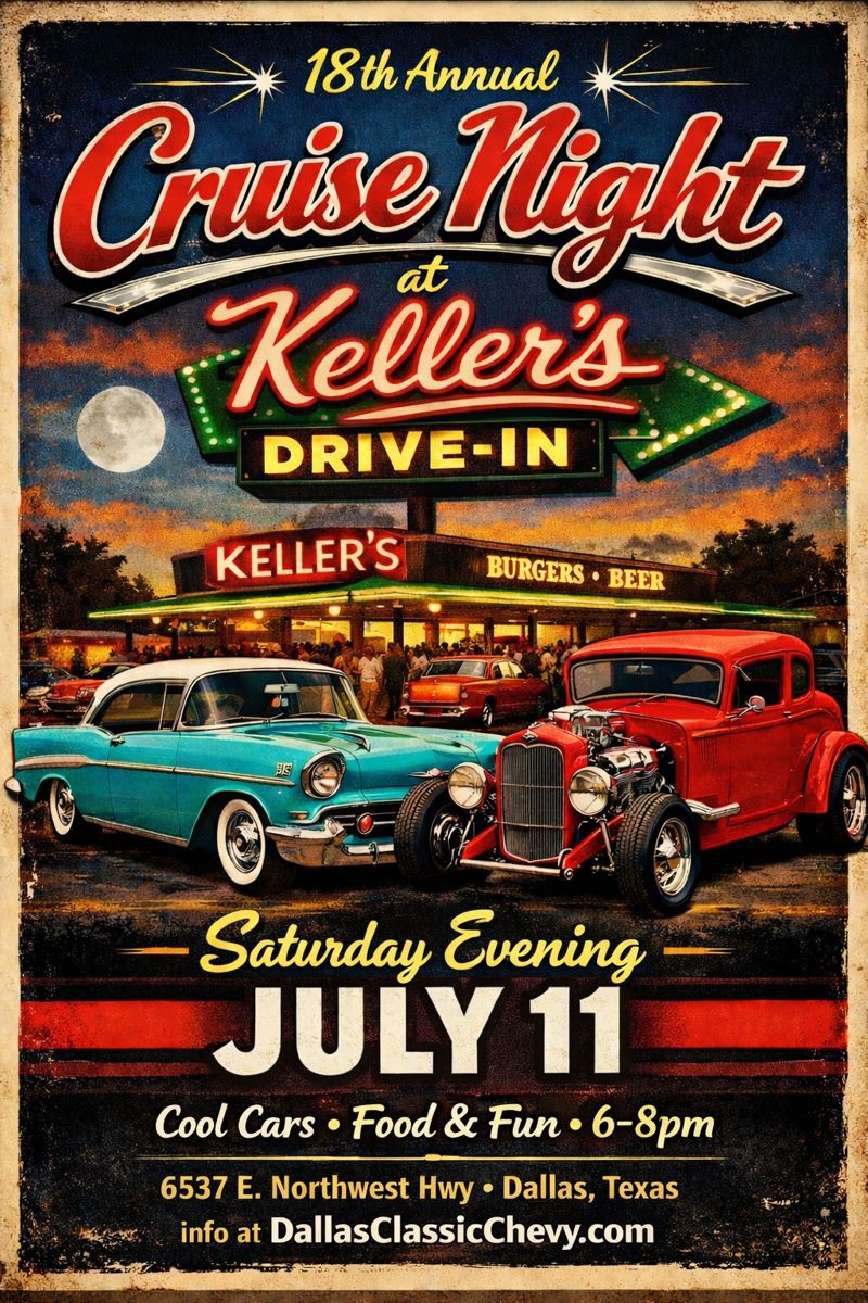 7-11-2026 Cruise Night flyer Dallas, TX - CarShowNationals.com